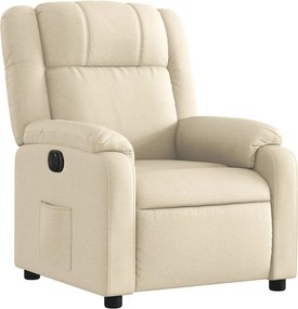 Elektrické polohovací křeslo krémové textil 3205187