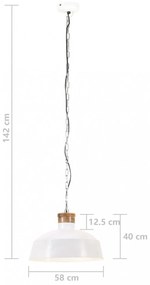 Závěsná lampa bílá / mangovníkové dřevo Dekorhome 42 cm