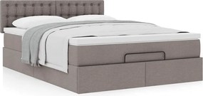 Osmanský postel s matrací taupe 140x200 cm textil 3311633