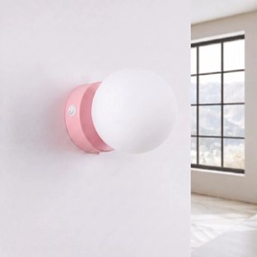 Sollux Lighting Nástěnné svítidlo YOLI 1 růžové s vypínačem