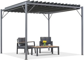 Antracitová terasová pergola Tasos 3x3m Garden Point