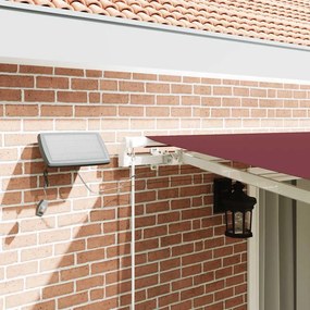 Ručně zatahovací markýza s LED burgundská 450 x 300 cm 3214976