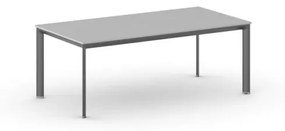 Kancelářský stůl PRIMO INVITATION, černá podnož, 2000 x 1000 mm, šedá