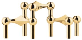 STOFF NAGEL Designový svícen STOFF Nagel Solid Brass – set 3 ks, zlatá barva, kov