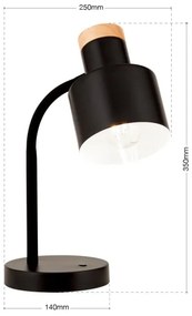 Orion - Stolní lampa GILI 1xE27/40W/230V černá