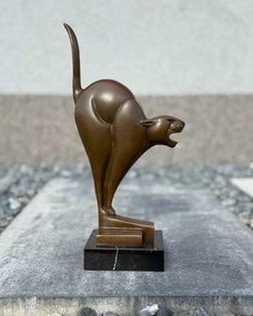 Bronzová socha Kočka – art deco zvířecí figurka