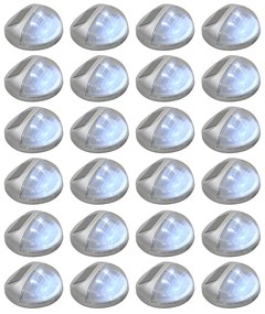 Zahradní nástěnné solární lampy LED 24 ks kulaté stříbrné 277140