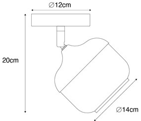 Designové bodové světlo černé se zlatem a kouřovým sklem - Kyan