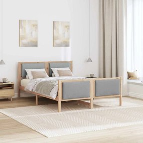 Rám postele s čelo Světle šedá 140 x 200 cm textil 3394263