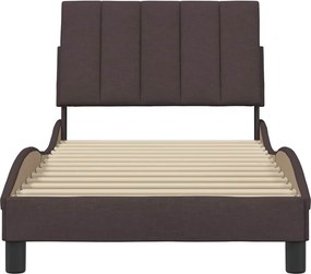 Rám postele bez matrace Hanko tmavě hnědá 90 x 190 cm textil 3310359
