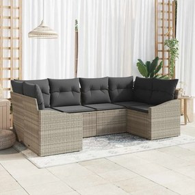 Set pohovek 6 ks Světle šedá polyratan 3346862