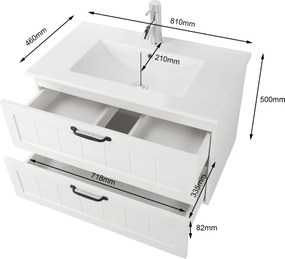 Závěsná skříňka pod umyvadlo Houseland Lavia 80 cm bílá