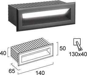 LED Venkovní vestavné svítidlo FLIK LED/3W/230V IP65 antracit