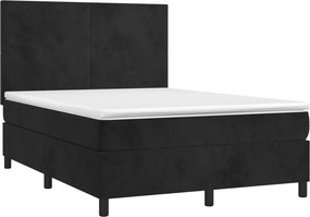 Box spring postel s matrací černá 140x200 cm samet 3142907