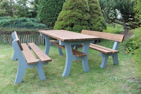 Výhodný set betonového stolu a 2 laviček Pekárek Barva prken: Světlý ořech, Ošetření betonových nohou: S povrchovou úpravou (penetrace, barva, lak), …
