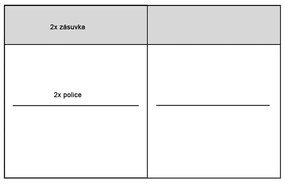 Mediolan - komoda M8 + KOVOVÉ NOŽIČKY - natural hikora
