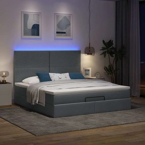 Osmanský rám postele s matrací tmavě šedá 180x200cm textil 3313942