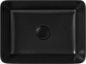 UPTrend Obdélníkové keramické umyvadlo na desku ROMA MATT BLACK TR41313‑U18, černá mat