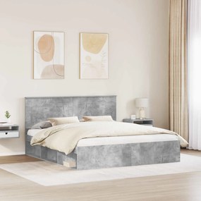 Rám postele s čelo Beton 180 x 200 cm Masivní borové dřevo 3409321