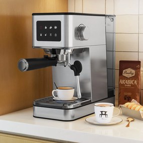 Costway Portafiltrační přístroj s napěňovačem mléka 20 Barový espresso přístroj