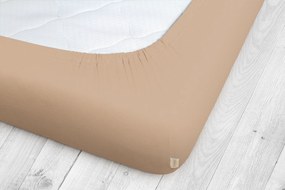 Jersey prostěradlo světle hnědé na výšku matrace do 20 cm Velikost: 90 x 200