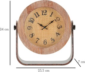 Stolní hodiny Round 24 cm hnědé