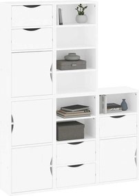 Boční skříňky 5 ks "ODDA" Bílá 40x24x79 cm Borovicový masiv 3365363