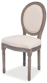 Jídelní židle 4 ks krémové textil - Default Title