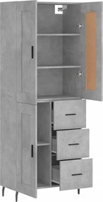 Skříň highboard betonově šedá 69,5x34x180 cm kompozitní dřevo 3200021
