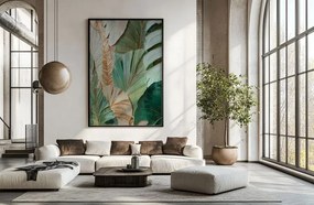 Tropická elegance - obraz - Listy v přírodním reliéfním stylu 66 - A4 – 210 × 297 mm - 149 Kč