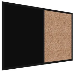 Tabule COMBI - korek a magnetická černá tabule 90x60cm s černým lakovaným dřevěným rámem, TMK96_0001