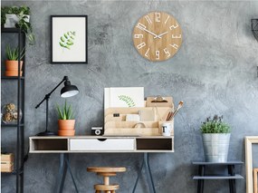 M.Clock Unikátní nástěnné dřevěné dubové hodiny 33,5cm různé barvy Barva: růžové