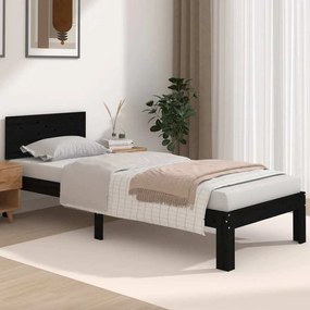 vidaXL Rám postele masivní dřevo 75 x 190 cm Small Single [810456] Barva: Černá