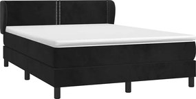 Box spring postel s matrací černá 140 x 190 cm samet 3127429