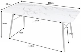 Bílý jídelní stůl Paris 180 cm