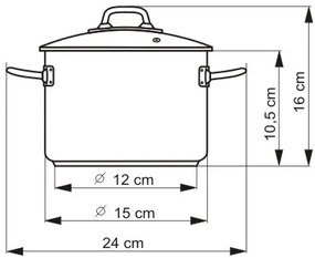 KOLIMAX - české nerezové nádobí Hrnec s poklicí KOLIMAX PROFESSIONAL 15 cm, 1,5 l