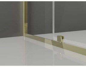Mexen Exo, výklopný sprchový kout 145 x 70 cm, čiré sklo, zlatá, 819-145-070-50-00