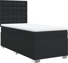Box spring postel s matrací černá 100x200 cm umělá kůže 3290708
