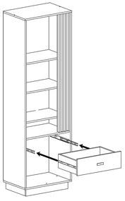 Obývací stěna ALLMO | sestava D | 4 díly | dub estana/antracit