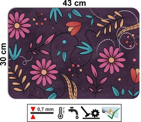 PokojovaDekorace.cz, Prostírání - 281 Kytky, Barevné květiny, 43x30cm