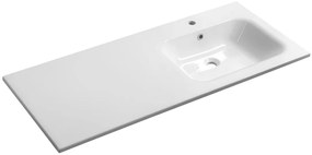 Sapho Areca umyvadlo 121 x 51,5 cm pravé litý mramor bílá AC121R