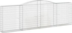 Klenuté gabionové koše 3 ks 400x30x120/140cm pozinkované železo 3146880