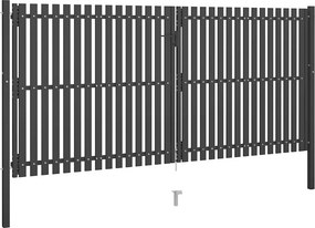 Zahradní plotová branka ocelová 400 x 175 cm antracitová 146337