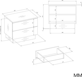 Noční stolek Amber 55 cm kašmírový