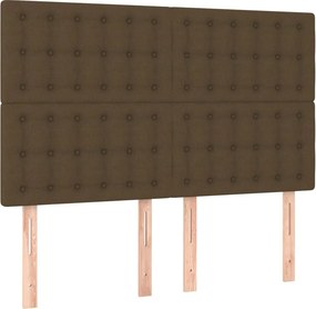 Box spring postel s matrací tmavě hnědá 140x200 cm textil 3137480