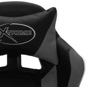 Herní židle s RGB LED podsvícením šedočerná umělá kůže,  288000
