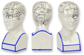 Porcelánová figurka malá - Frenologická lebka