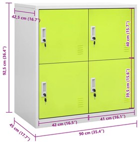 vidaXL Marketos Uzamykatelná skříň světle šedá a zelená 90 x 45 x 92,5 cm ocel
