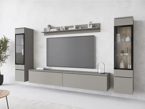 Nábytek do obývacího pokoje Sawoti II, Barva: šedé palladium, Osvětlení: bez osvětlení