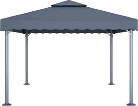 Altán se světelnými LED řetězy 400 x 300 cm antracitový hliník 3070352